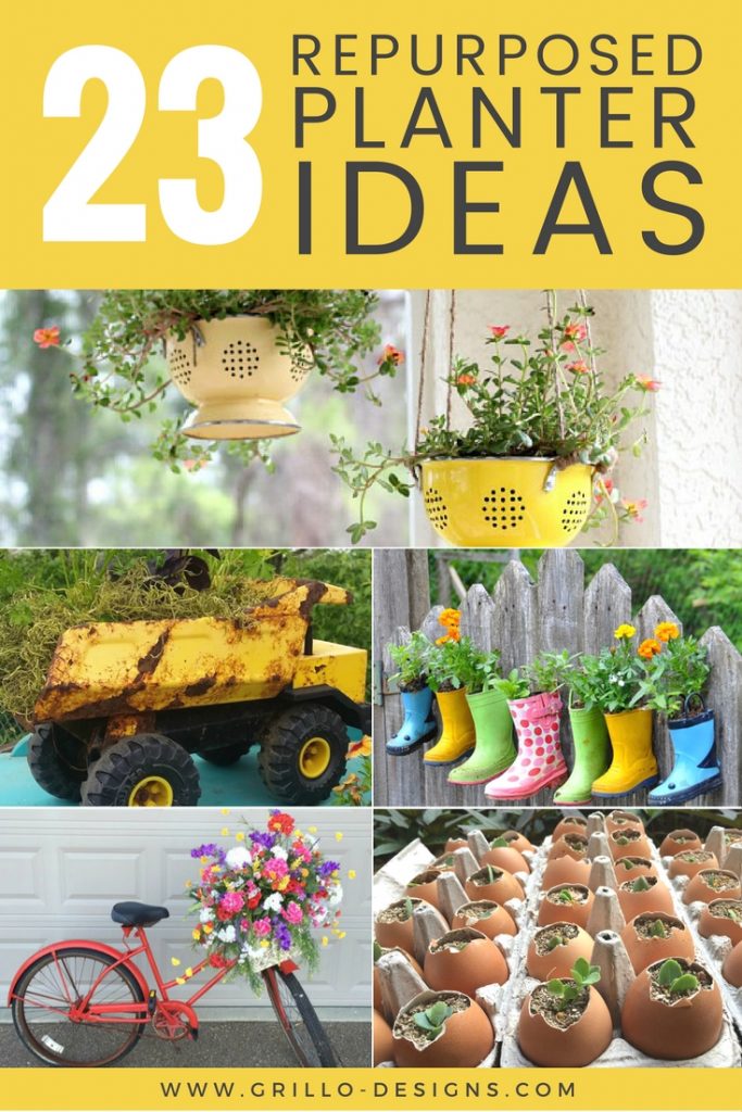 23 Repurposed & Upcycled Planter Ideas | Grillo Designs