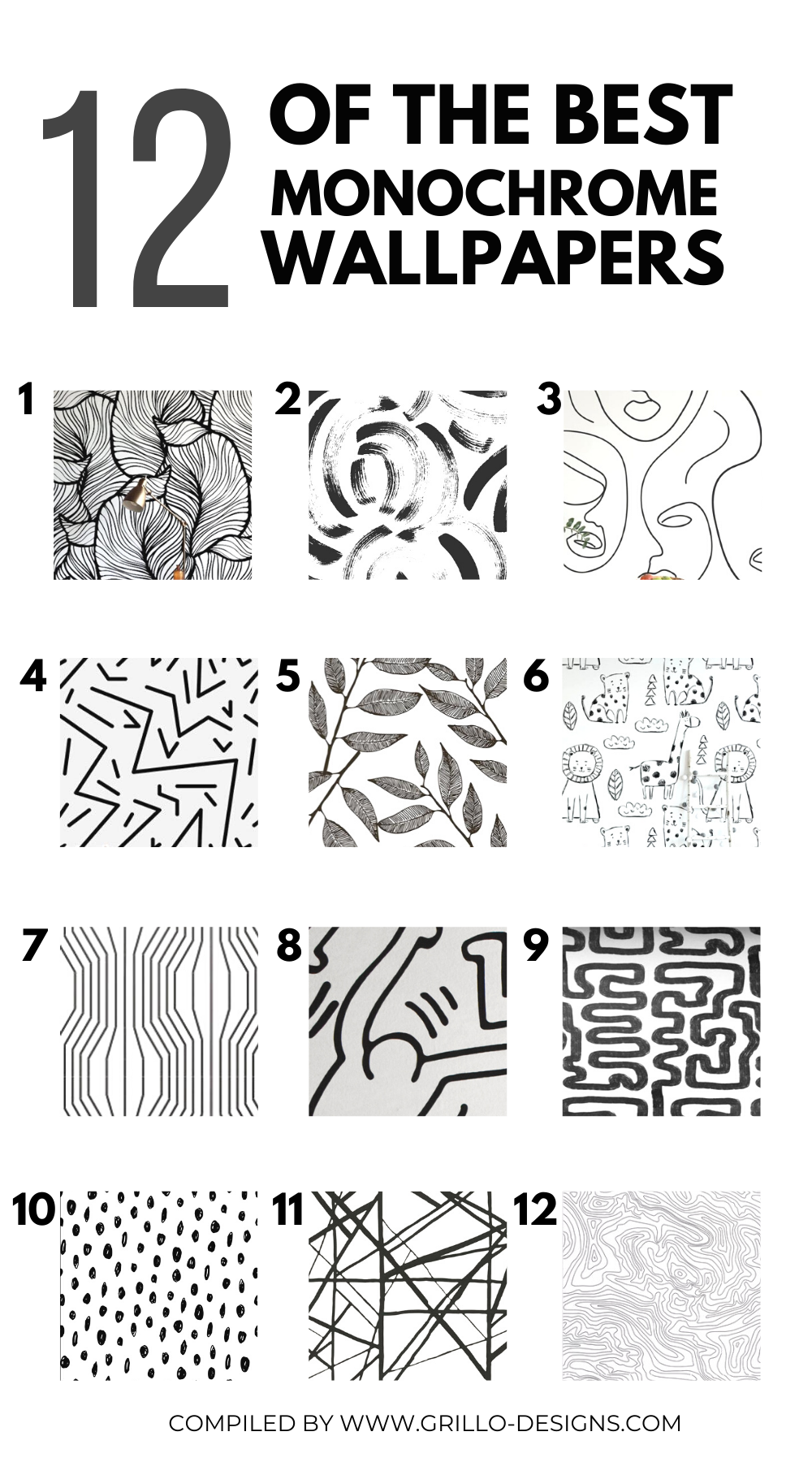 12 BEST MONOCHROME SELF-ADHESIVE WALLPAPER PATTERNS
